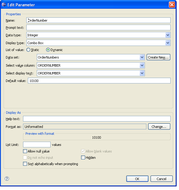 Link A Dynamic Report Parameter To A Data Set Parameter Birt Eclipsepedia