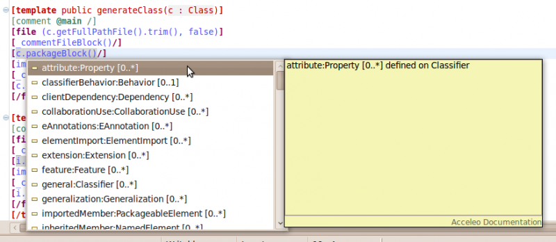 Acceleo/Acceleo Editor - Eclipsepedia