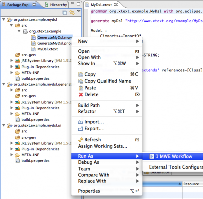 Xtext/GettingStarted - Eclipsepedia