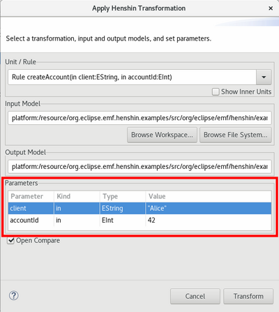 Henshin/Parameters - Eclipsepedia