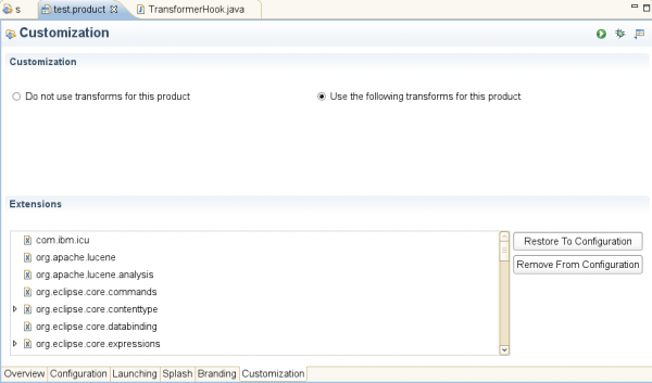 PDE/Incubator/ProductCustomization - Eclipsepedia