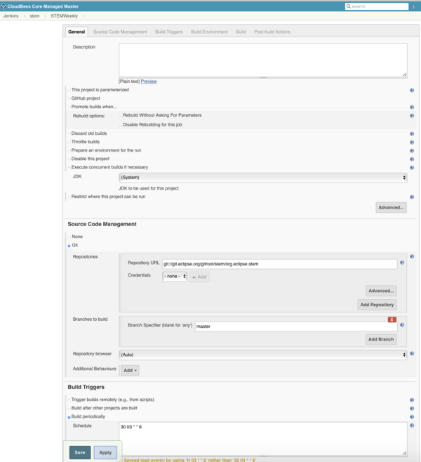 Configuring the STEM Build on Eclipse CI - Eclipsepedia
